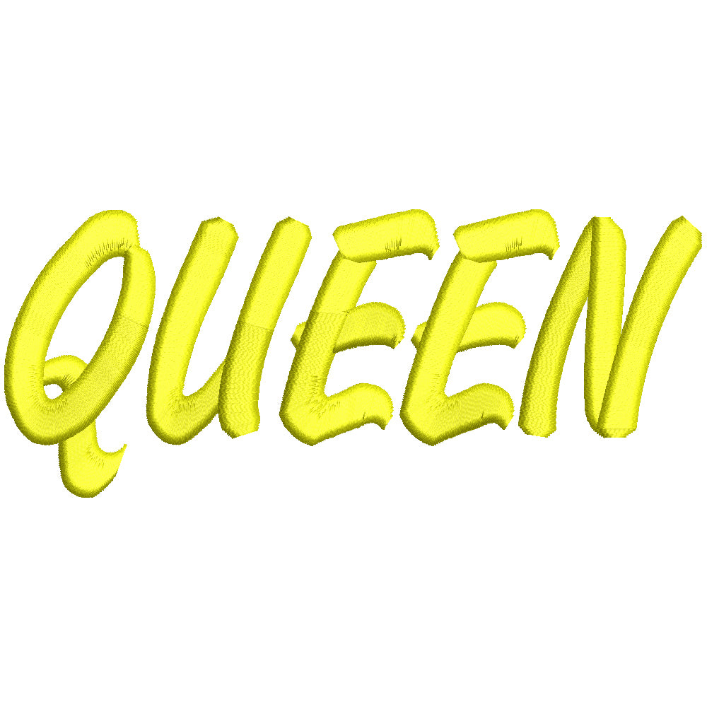 Queen Word Digitized Embroidery Design E4Hats E4Hats queen-word-digitized-embroidery-design-e4hats-e4hats