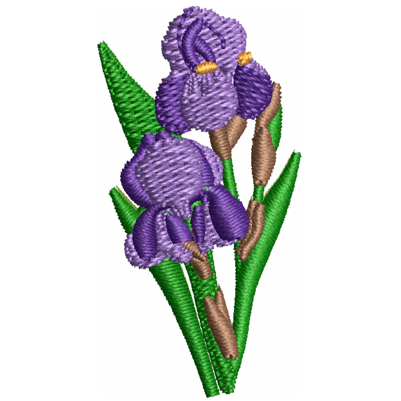 Beautiful Iris | Symbol Digitized Embroidery Design | e4Hats – e4Hats.com