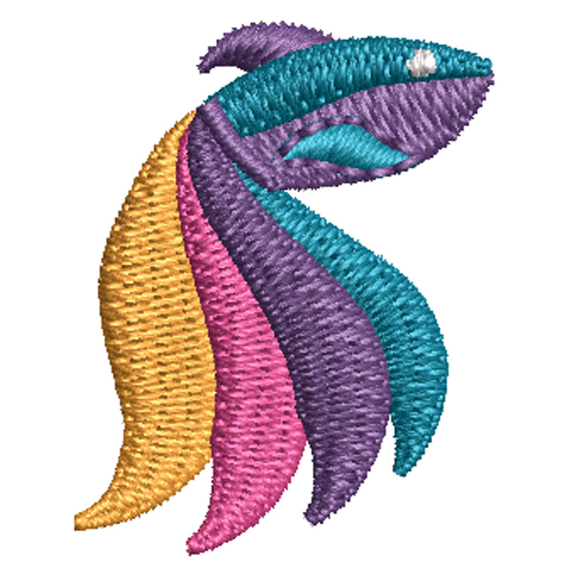 Rainbow Fish Logo | Animal Digitized Embroidery Design | e4Hats ...