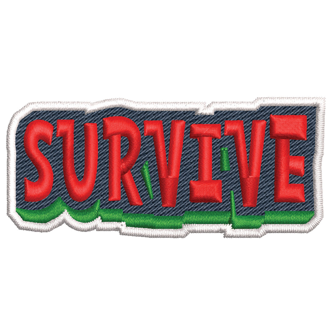 3D Survive Text | Phrase Digitized Embroidery Design | e4Hats – e4Hats.com