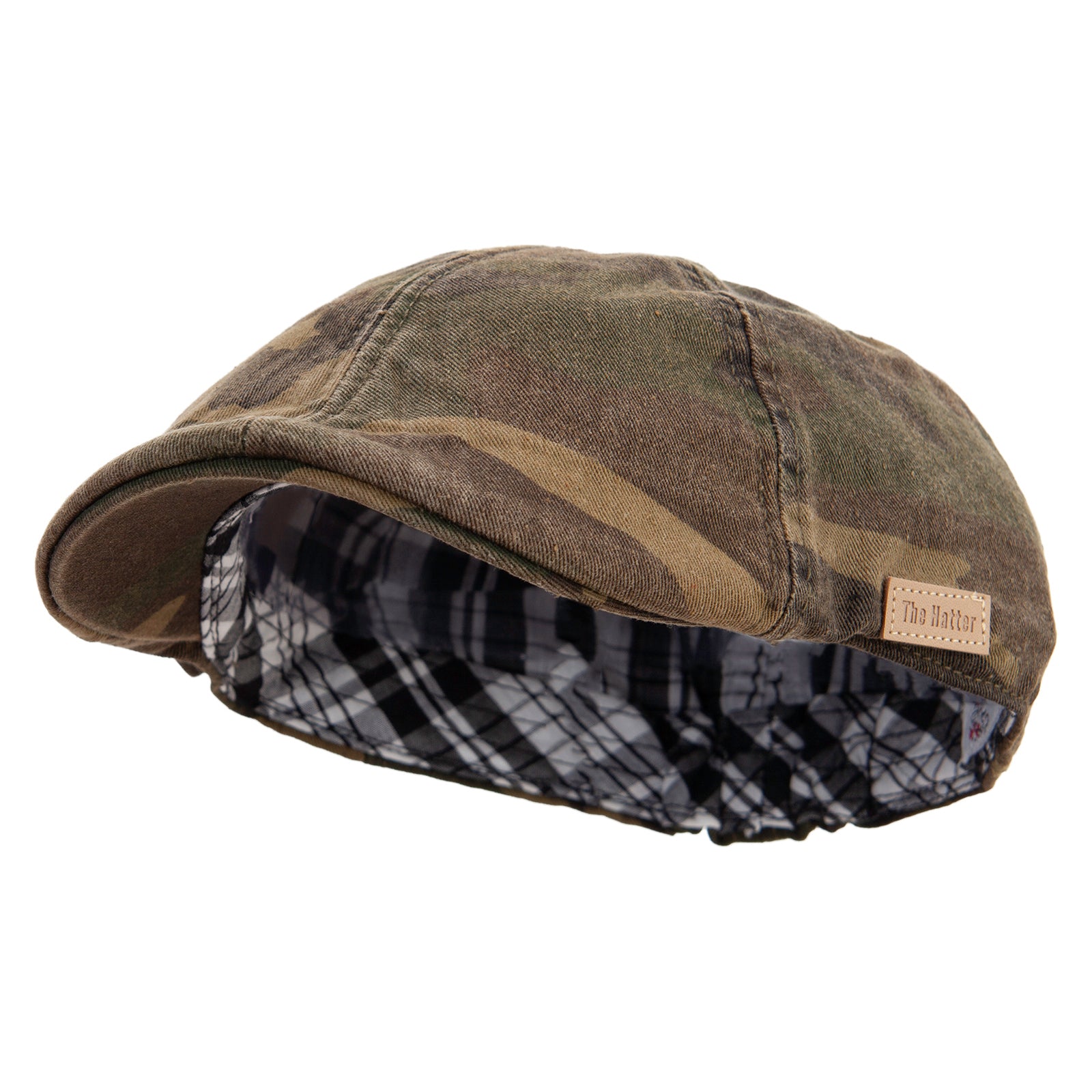 Washed Camo Ivy Cap with Elastic Band | Ivy/Ascot Hat | e4Hats – e4Hats.com