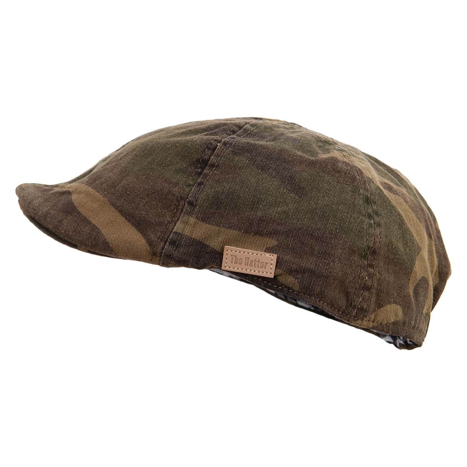 Washed Camo Ivy Cap with Elastic Band | Ivy/Ascot Hat | e4Hats – e4Hats.com