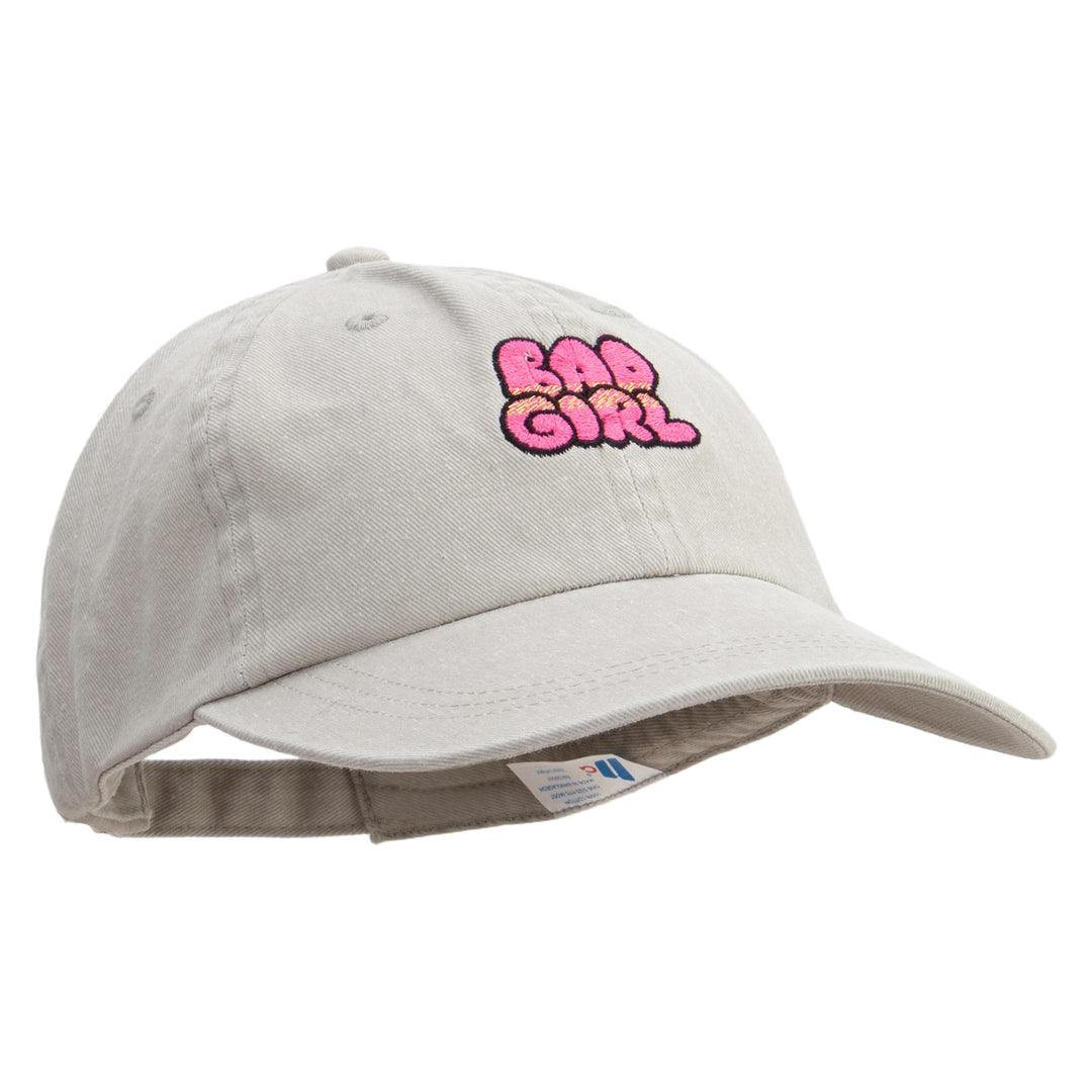 Bad Girl Embroidered Pigment Dyed Wash Cap | Phrase Designed | e4Hats ...