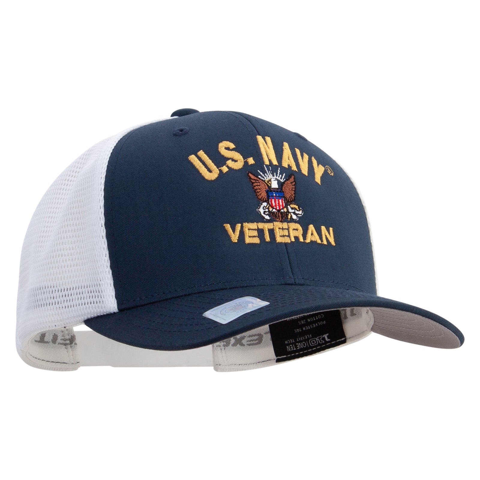 Licensed US Navy Veteran Embroidered Flexfit 2 Tone Mesh Cap | Veterans ...