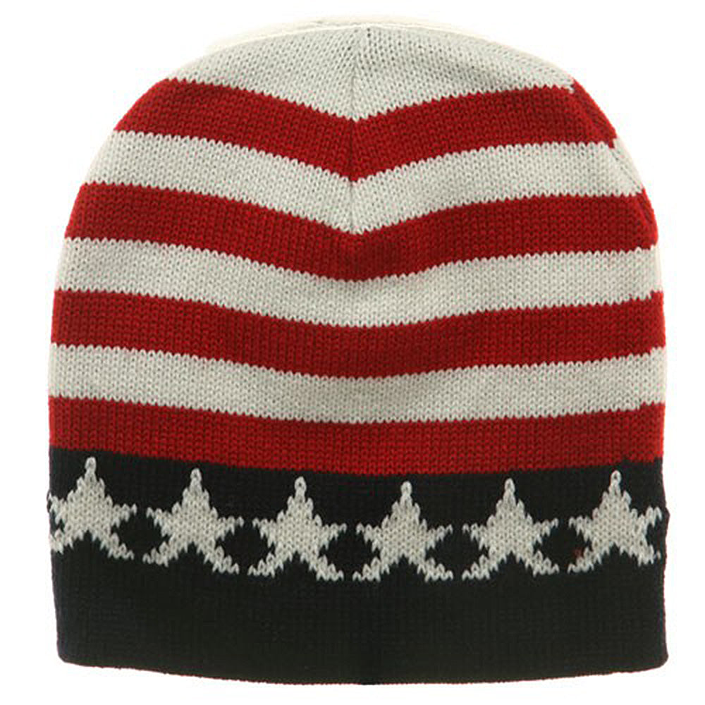Printed Beanie USA Flag | Designed Beanie | e4Hats – e4Hats.com