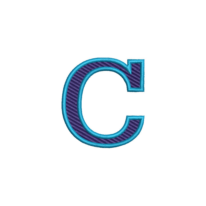 Large C Outline | Alphabet Digitized Embroidery Design | e4Hats ...