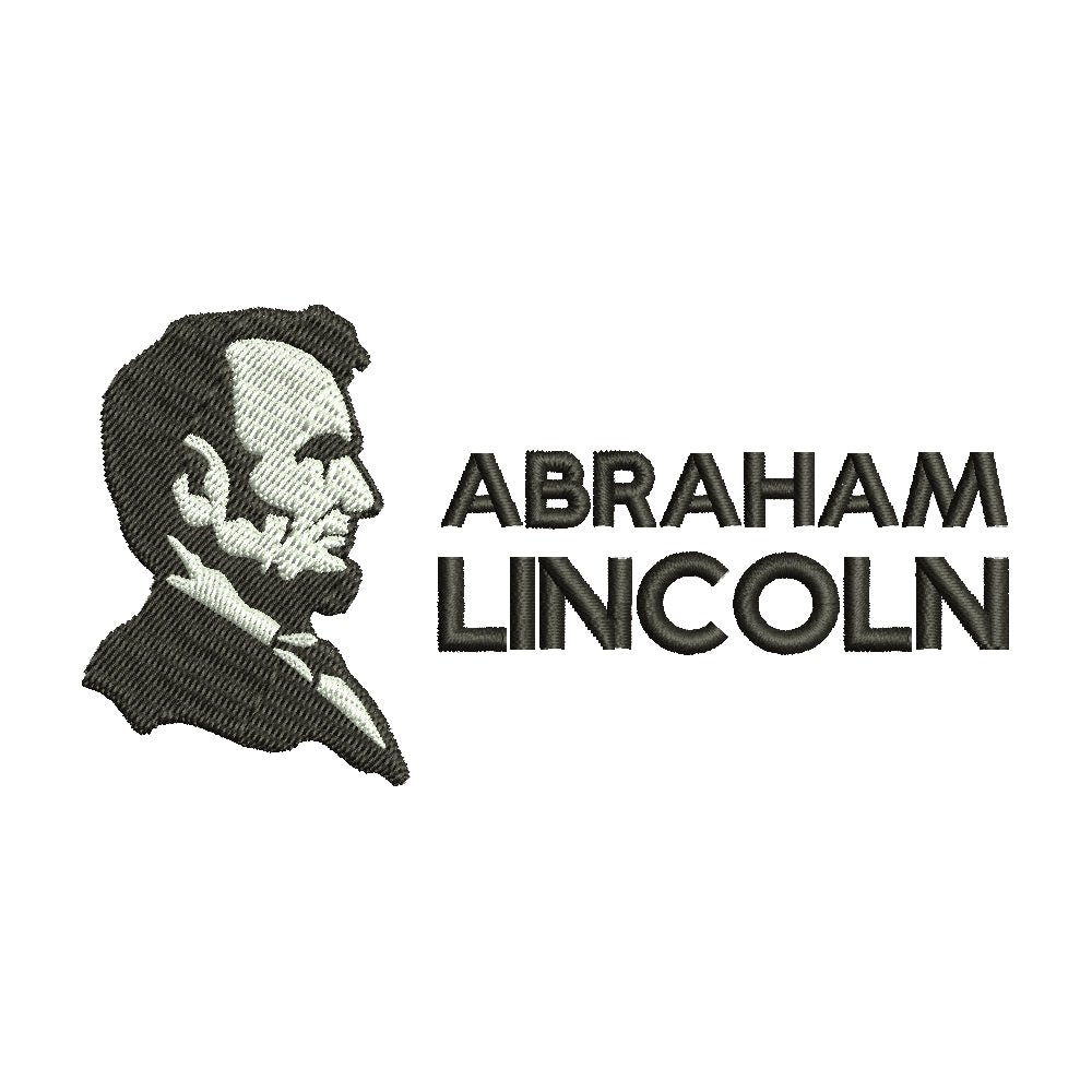 Abraham Lincoln | Word Digitized Embroidery Design | e4Hats – e4Hats.com