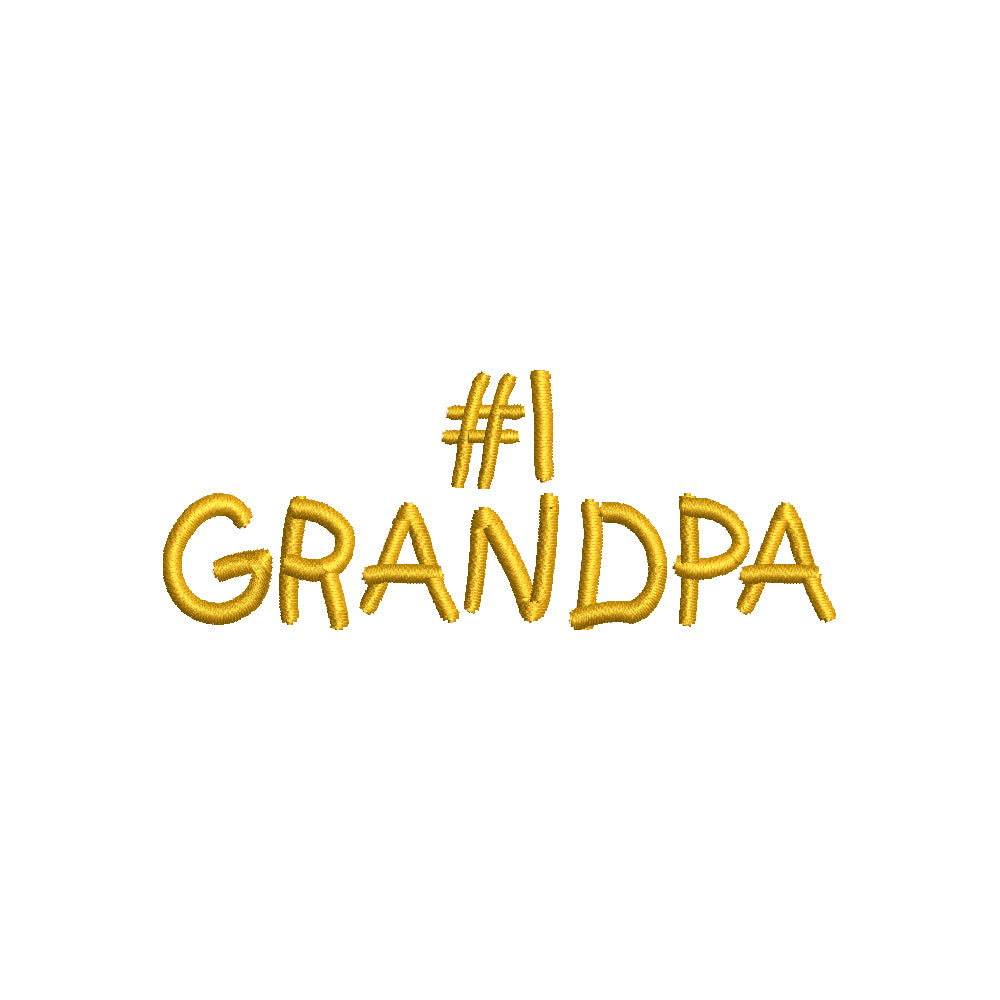 Number 1 Grandpa Mark | Word Digitized Embroidery Design | e4Hats ...