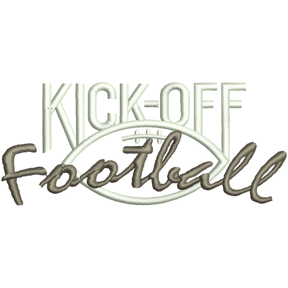 Kick Off Football Calligraphy | Athletics Digitized Embroidery Design ...