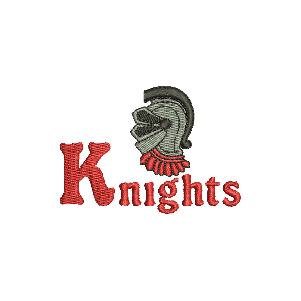 Knights Text and Mascot | Mascot Digitized Embroidery Design | e4Hats ...