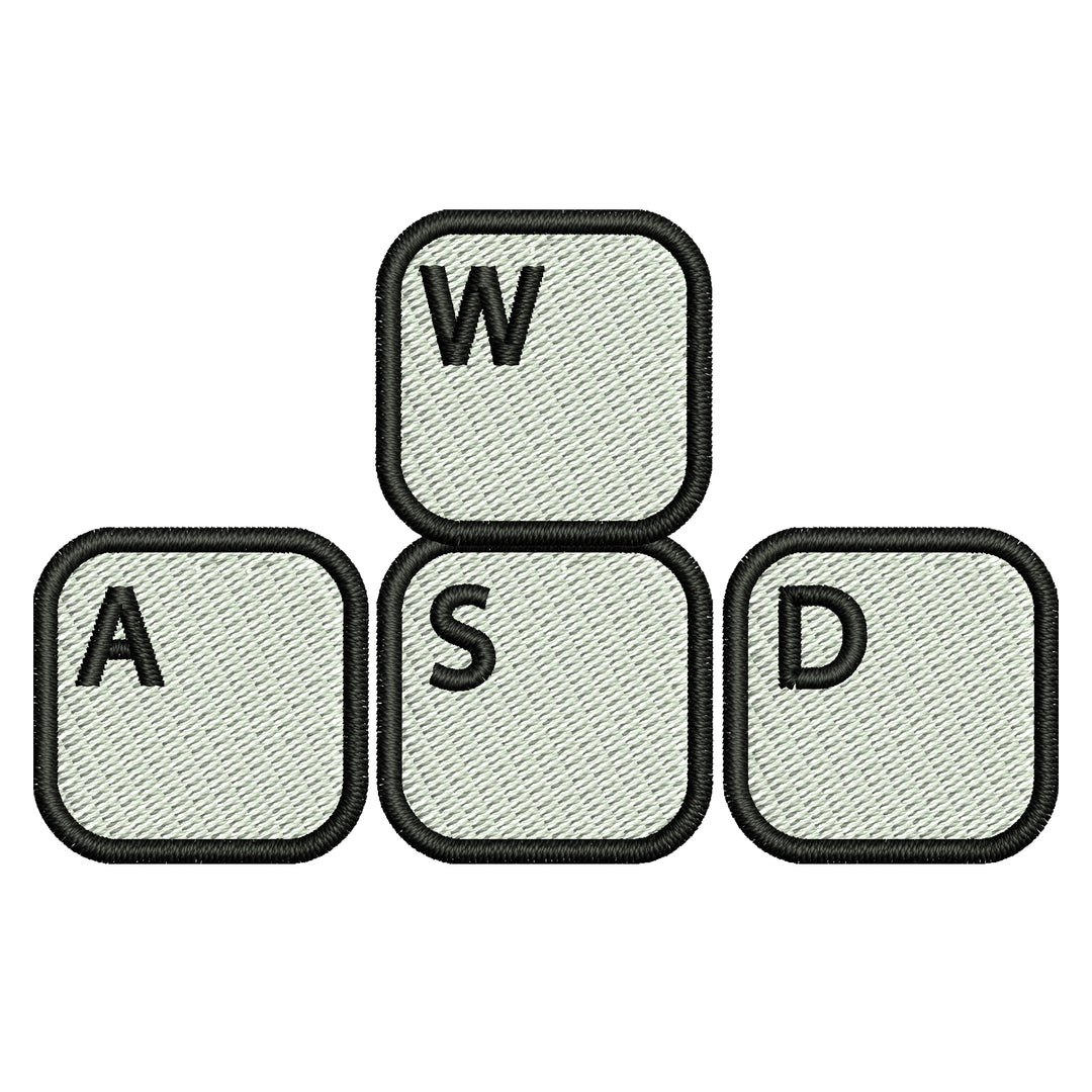 Gamer WASD | Leisure Digitized Embroidery Design | e4Hats – e4Hats.com
