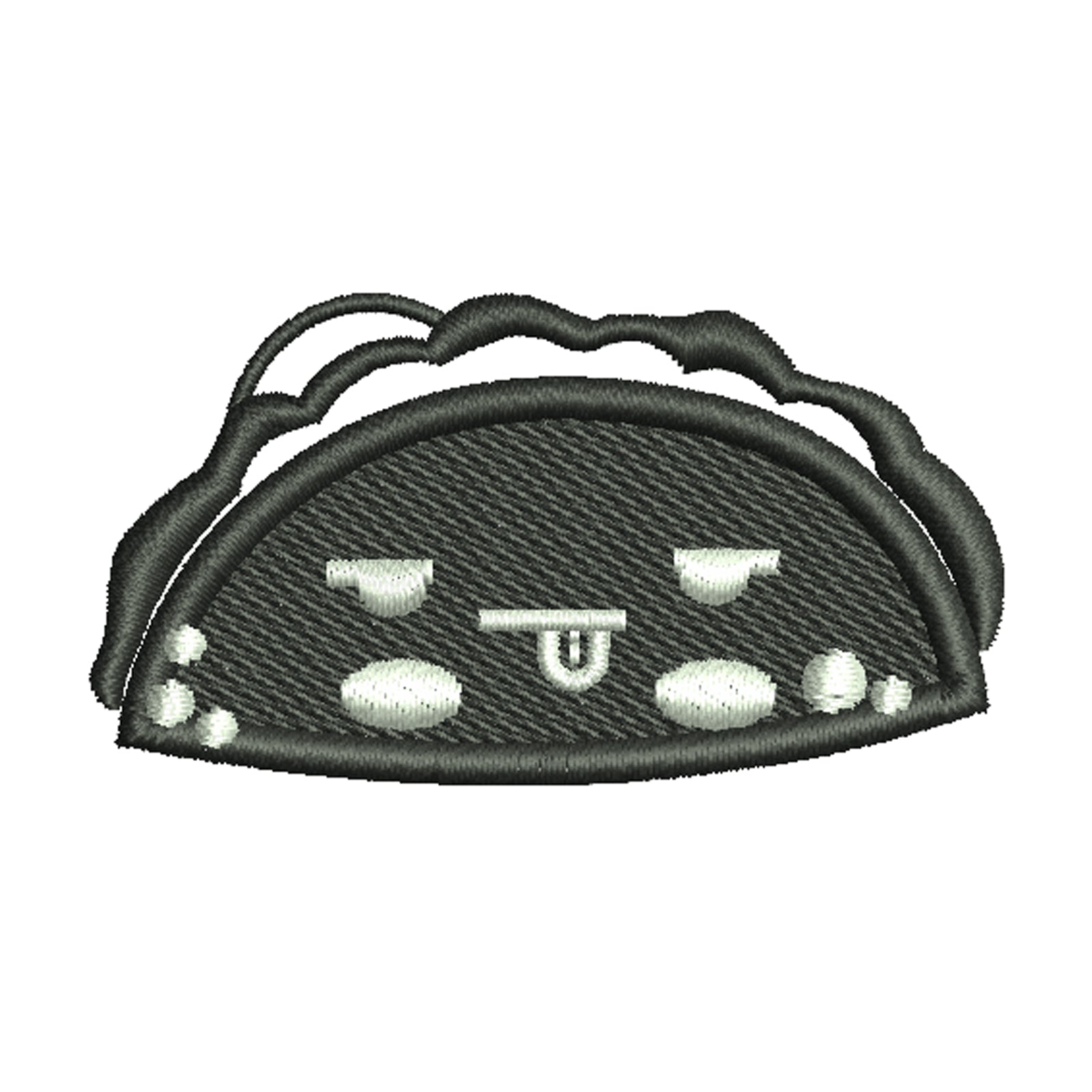Cute Taco Symbol | Mascot Digitized Embroidery Design | e4Hats – e4Hats.com