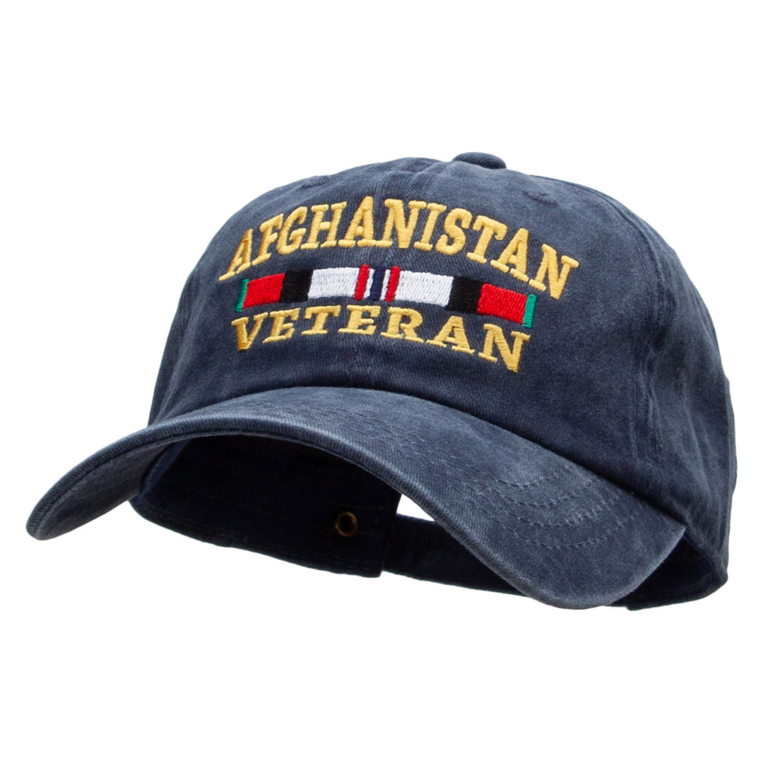 Afghanistan Veteran Ribbon Embroidered Washed Cotton Brass Buckle Cap ...