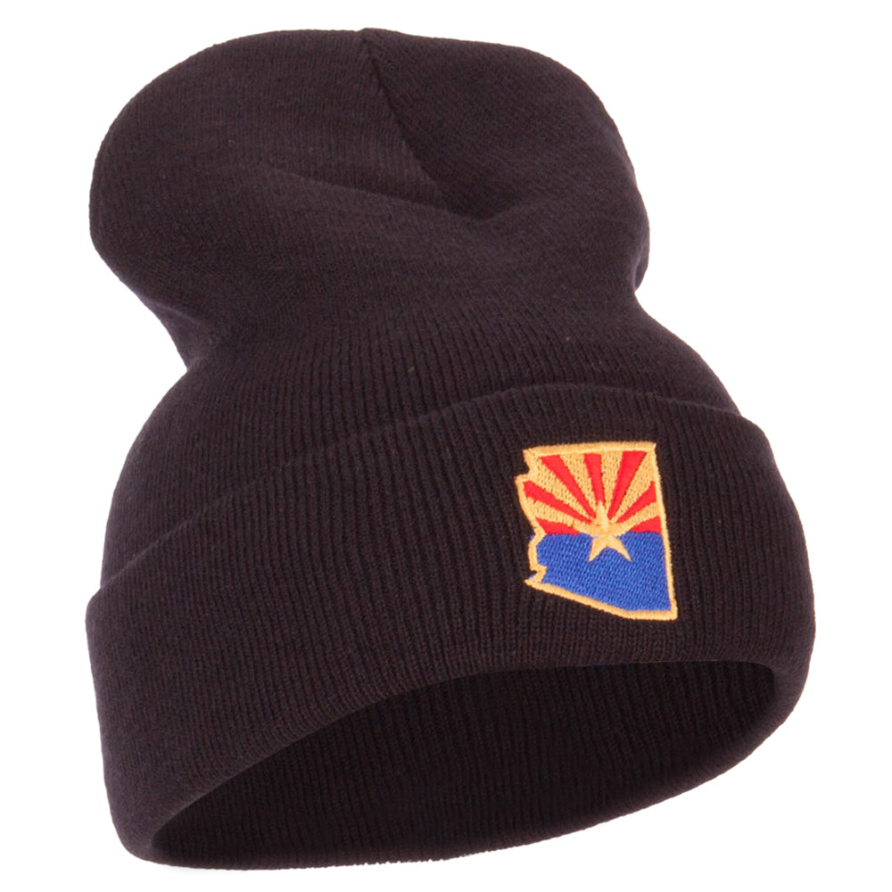 Arizona Flag Map Embroidered Long Beanie | City/State Designed | e4Hats ...