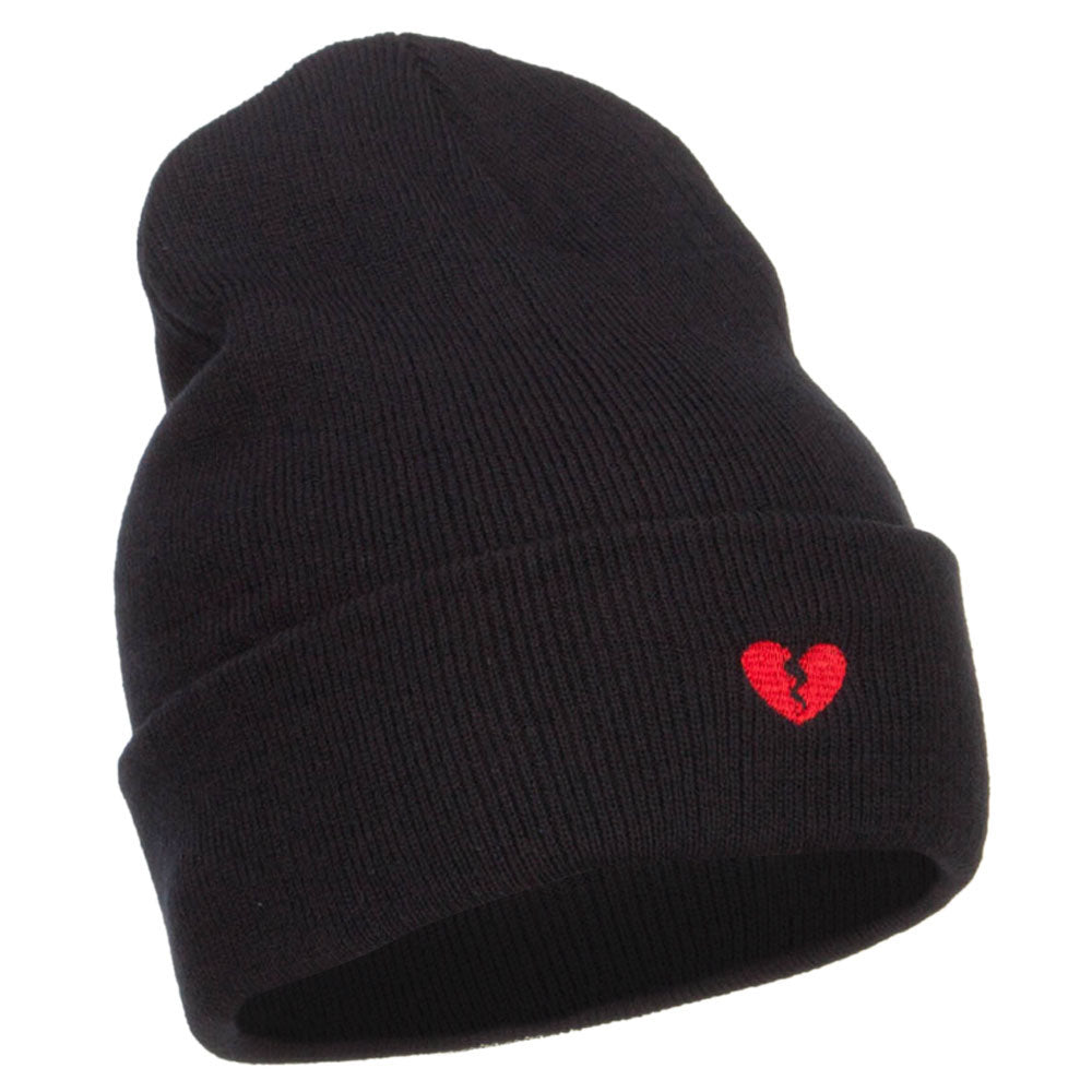 Mini Broken Heart Embroidered Long Beanie | Mascot Designed | e4Hats ...