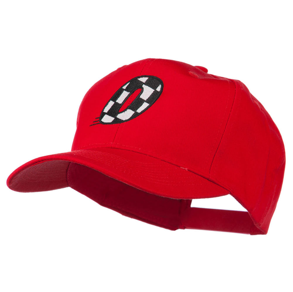 Checkered Flag Numbers Embroidered Red High Profile Cap | Number ...