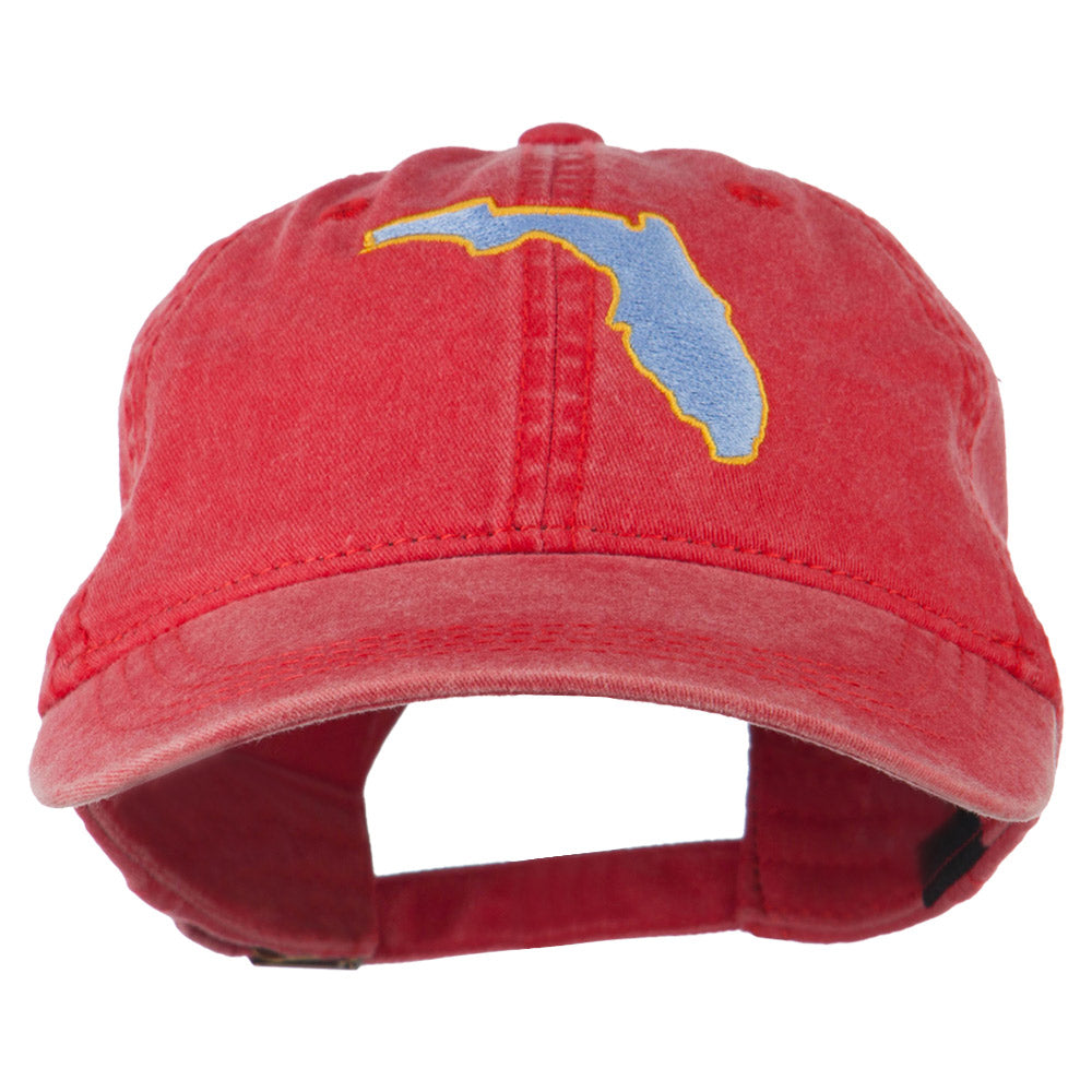 Florida State Map Embroidered Washed Cap | City/State Designed | e4Hats ...