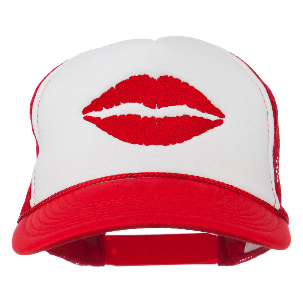 Lip Kiss Embroidered Foam Mesh Back Cap | Symbol Designed | e4Hats ...