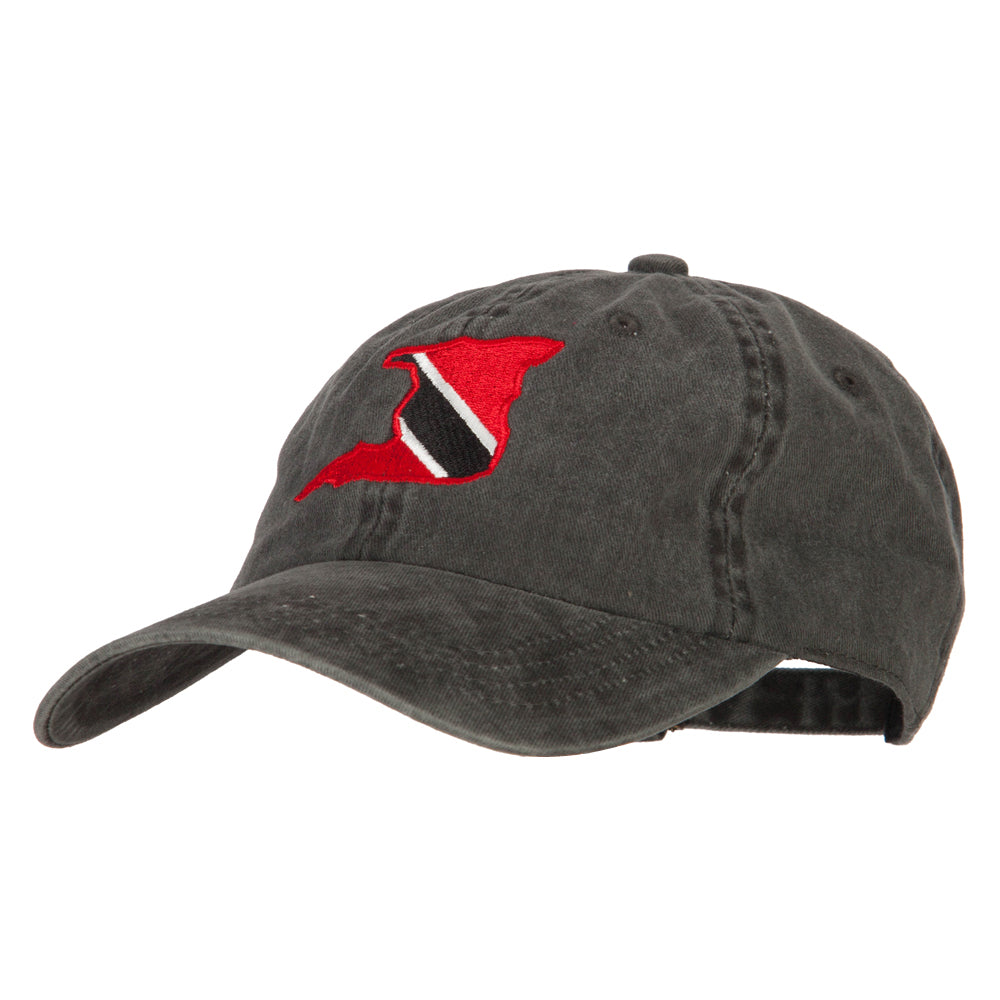 Trinidad Flag Map Embroidered Washed Cotton Twill Cap | Foreign Country ...