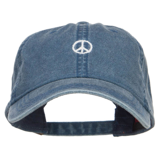 Mini Peace Symbol Embroidered Washed Cap | Symbol Designed | e4Hats ...