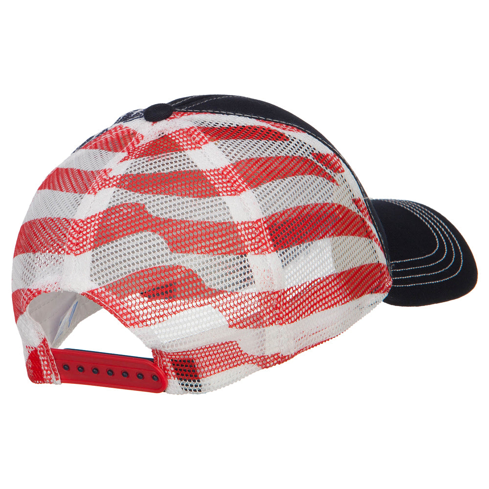 USA Flag Cotton Twill Mesh Cap | Trucker Cap | e4Hats – e4Hats.com