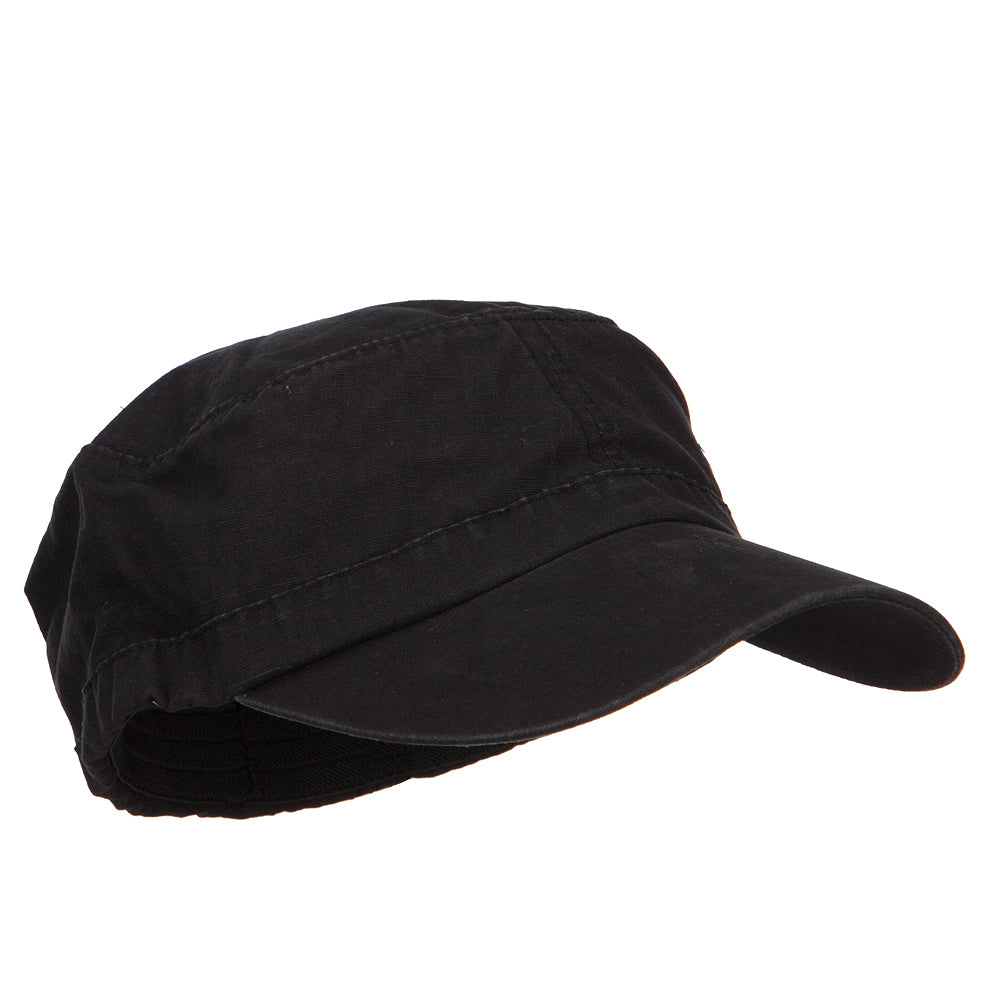 Big Size Fitted Ripstop Cotton Military Army Cap | Cadet Big Hat ...
