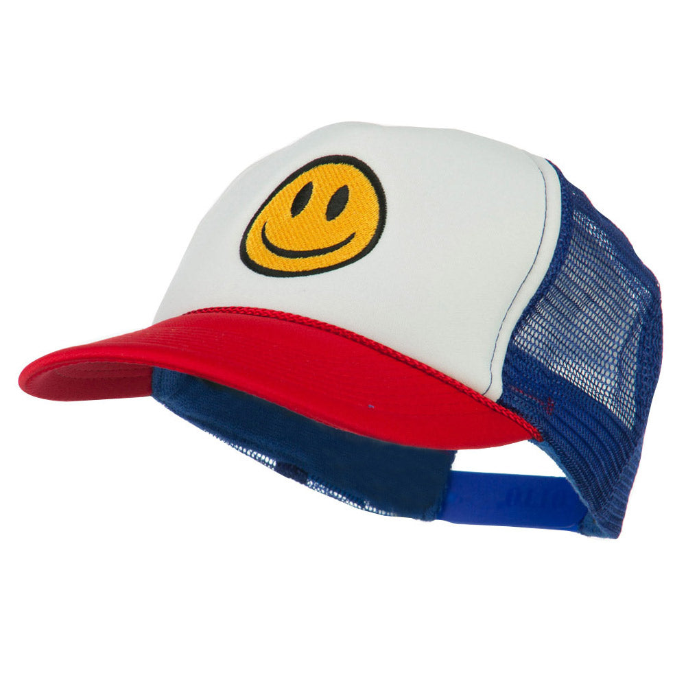 Smile Face Embroidered Foam Mesh Back Cap | Symbol Designed | e4Hats ...