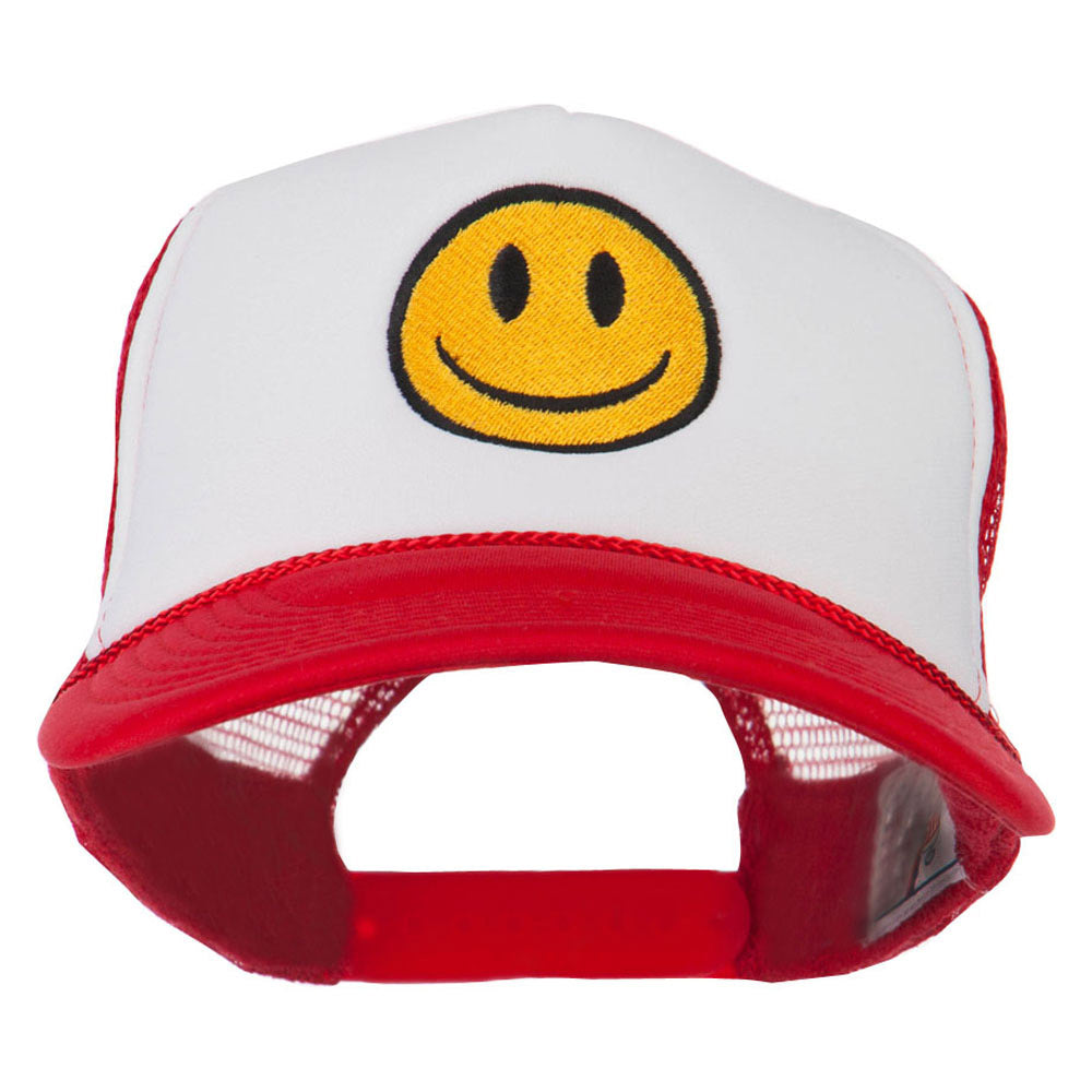 Smile Face Embroidered Foam Mesh Back Cap | Symbol Designed | e4Hats ...