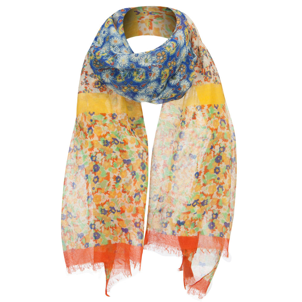 Two Tone Floral Summer Scarf | Shawl | e4Hats – e4Hats.com