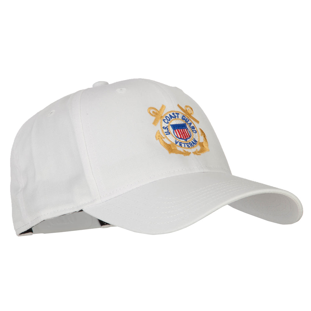 US Coast Guard Veteran Anchors Embroidered Solid Cotton Pro Style Cap ...