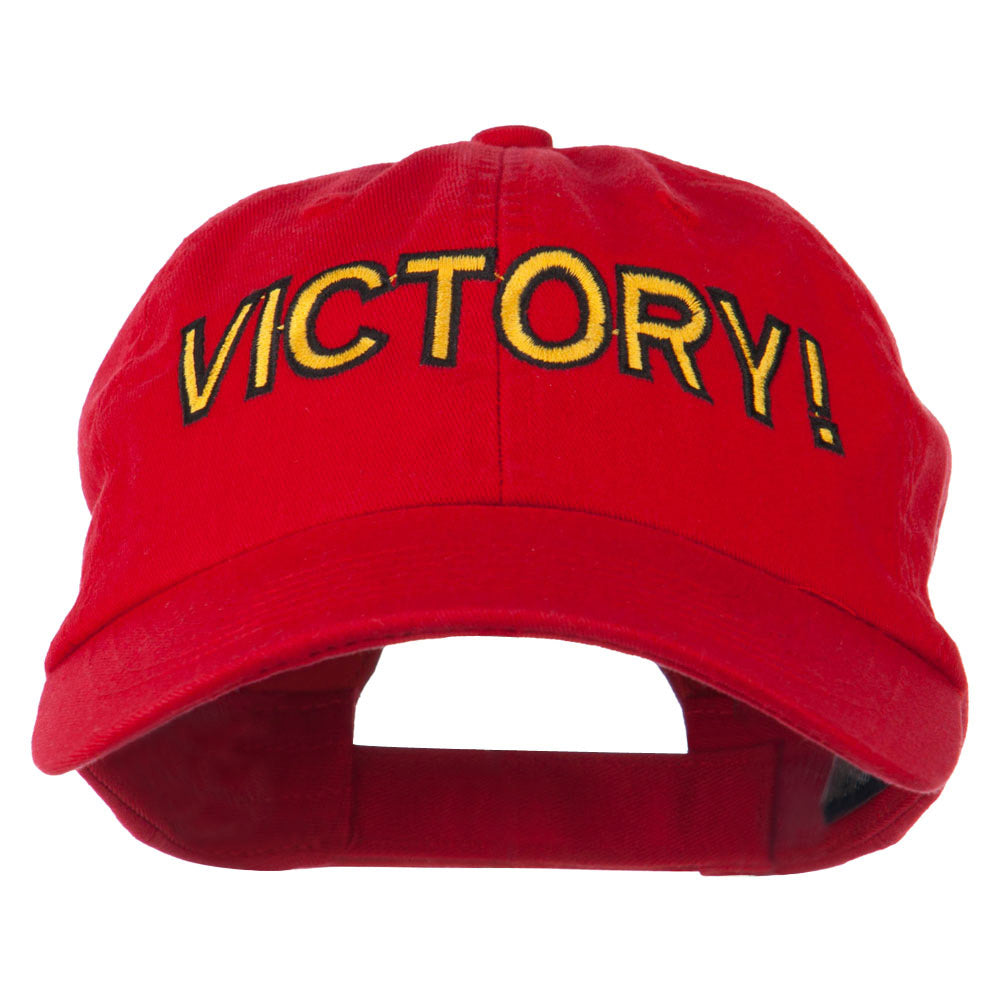 Victory Embroidered Washed Cap | Word Designed | e4Hats – e4Hats.com
