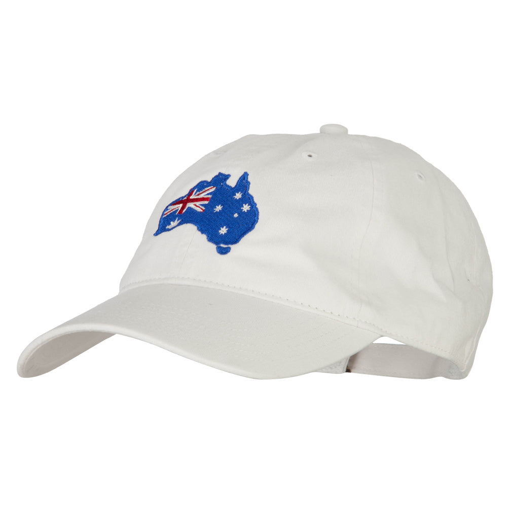Australia Flag Map Embroidered Washed Cotton Twill Cap | Foreign ...