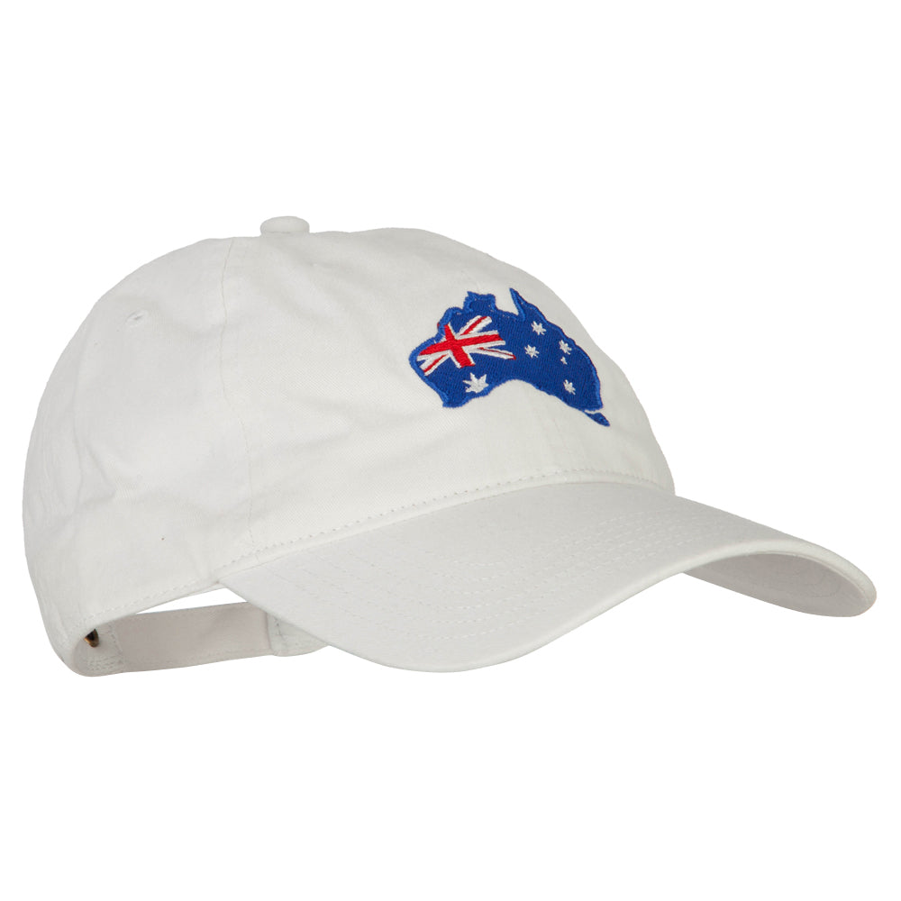 Australia Flag Map Embroidered Washed Cotton Twill Cap | Foreign ...